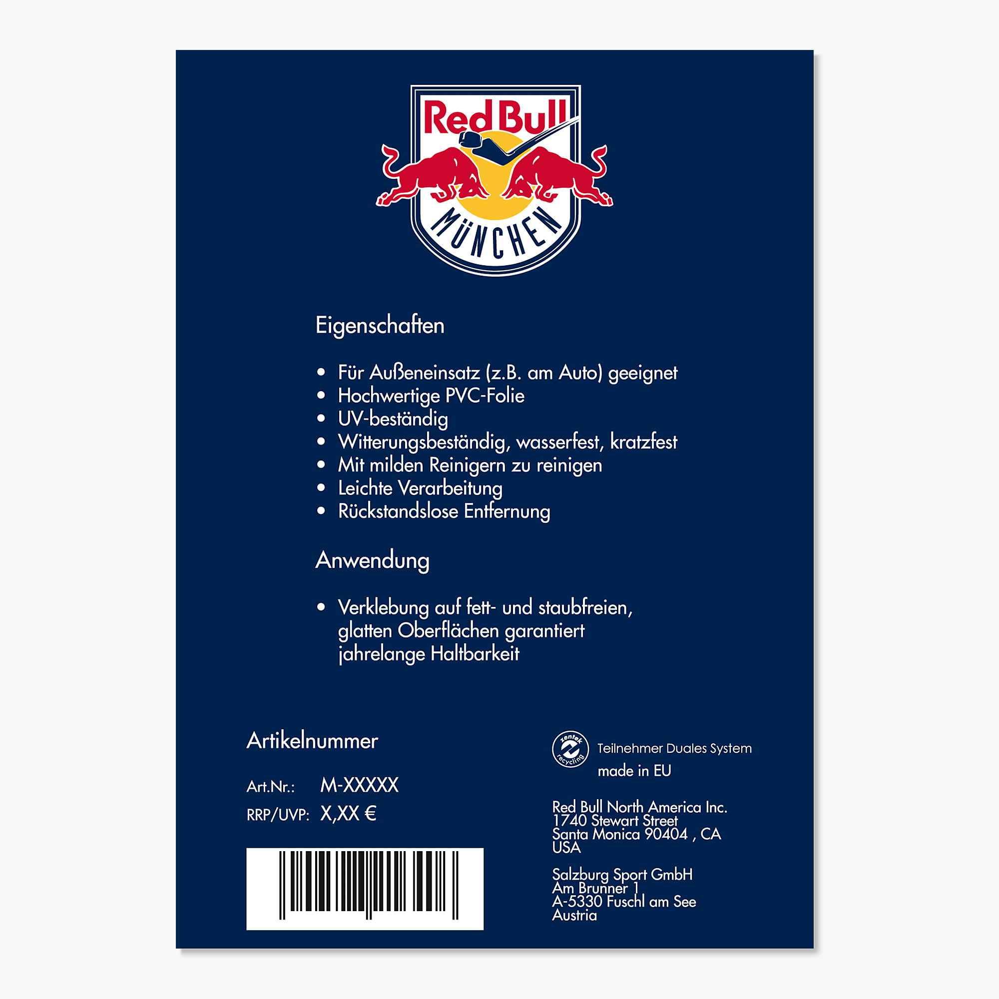 Red Bull München Shop: RBM Mono Sticker Set | nur hier im redbullshop.com